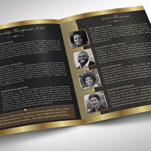 Diamond Church Anniversary Program Template | Canva: Black & Gold 8 ...