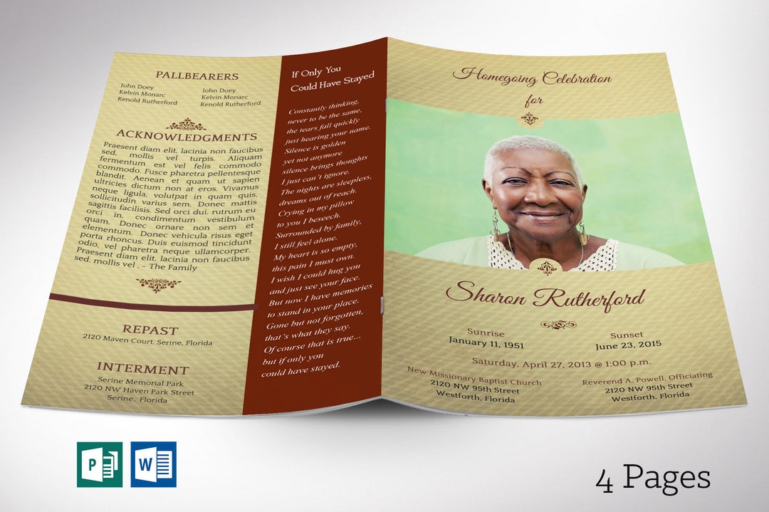 Ensemble de modèles de programme d'obsèques élégant, Word et Publisher ...