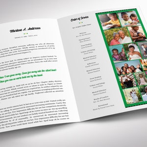 Jamaican Tabloid Funeral Program Template Set, Word Publisher, Black ...