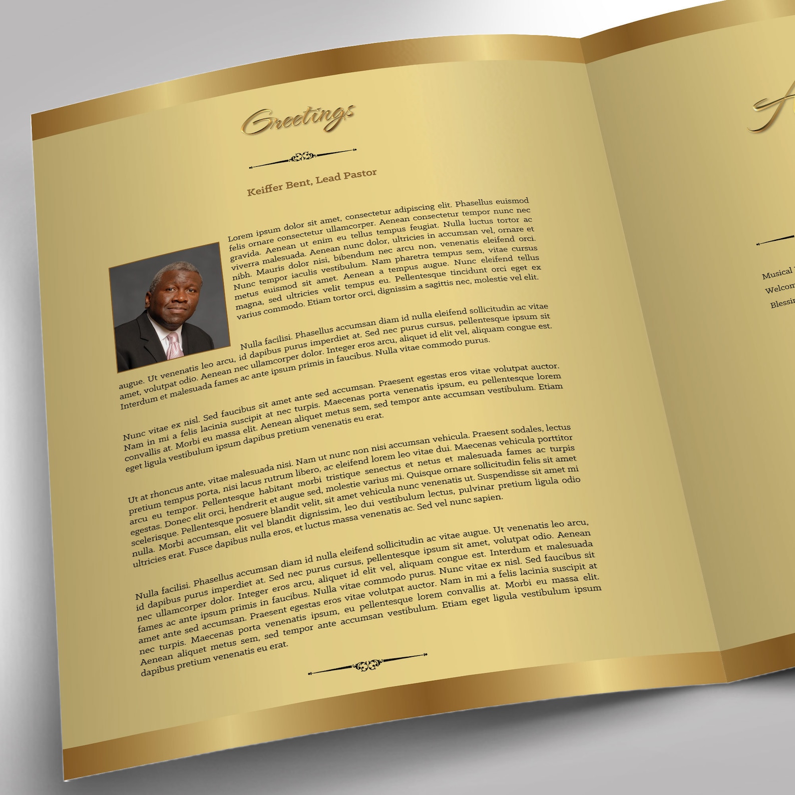 Gold Black Church Anniversary Program Template (word & Publisher ...