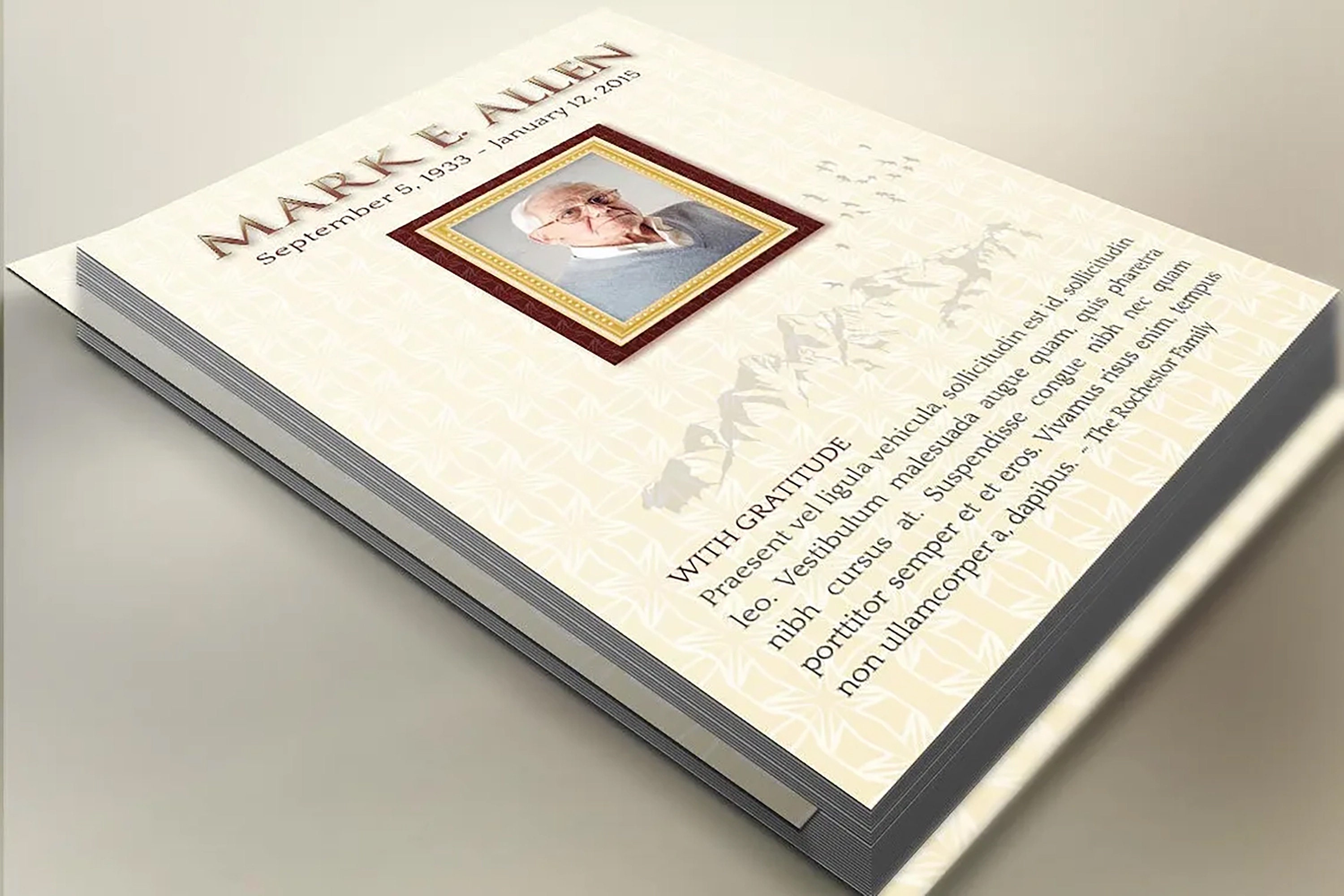 Funeral Thank You Card Template: Legacy Memorial Keepsake (4x6 Inches ...