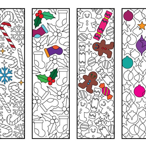 Snowflakes Bookmarks PDF Coloring Page - Etsy