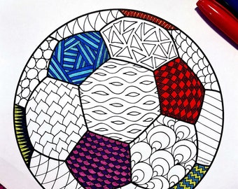 Soccer Ball Coloring Page | Kids Printable Coloring Page | Boy Coloring ...