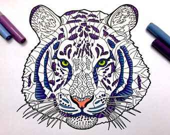 Zentangle tiger | Etsy