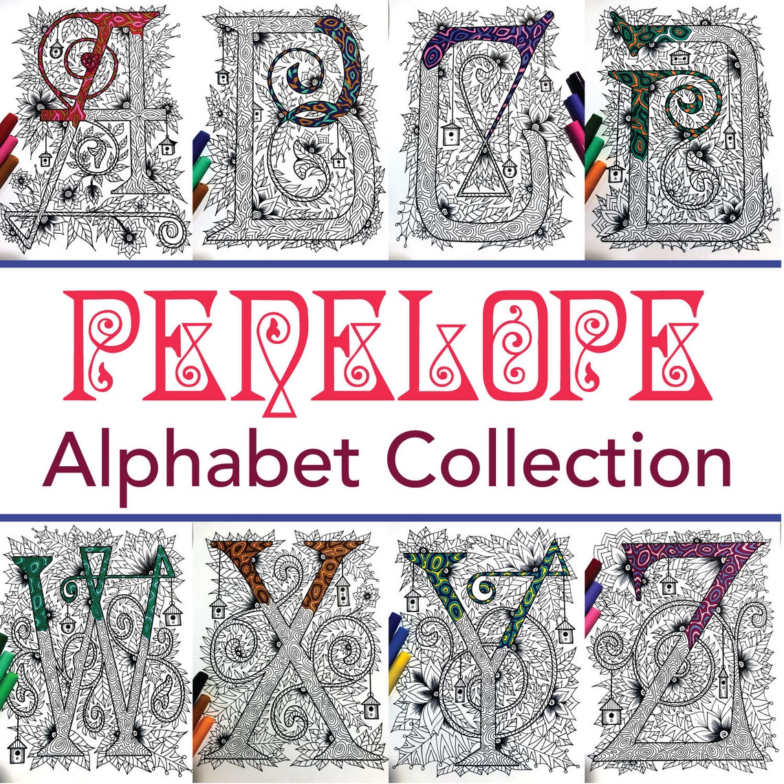 Printable Alphabet Coloring Book 26 Uppercase Letter | Etsy