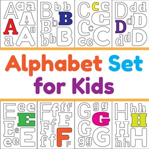 Kids' Alphabet Set 26 Pages to Color - Etsy