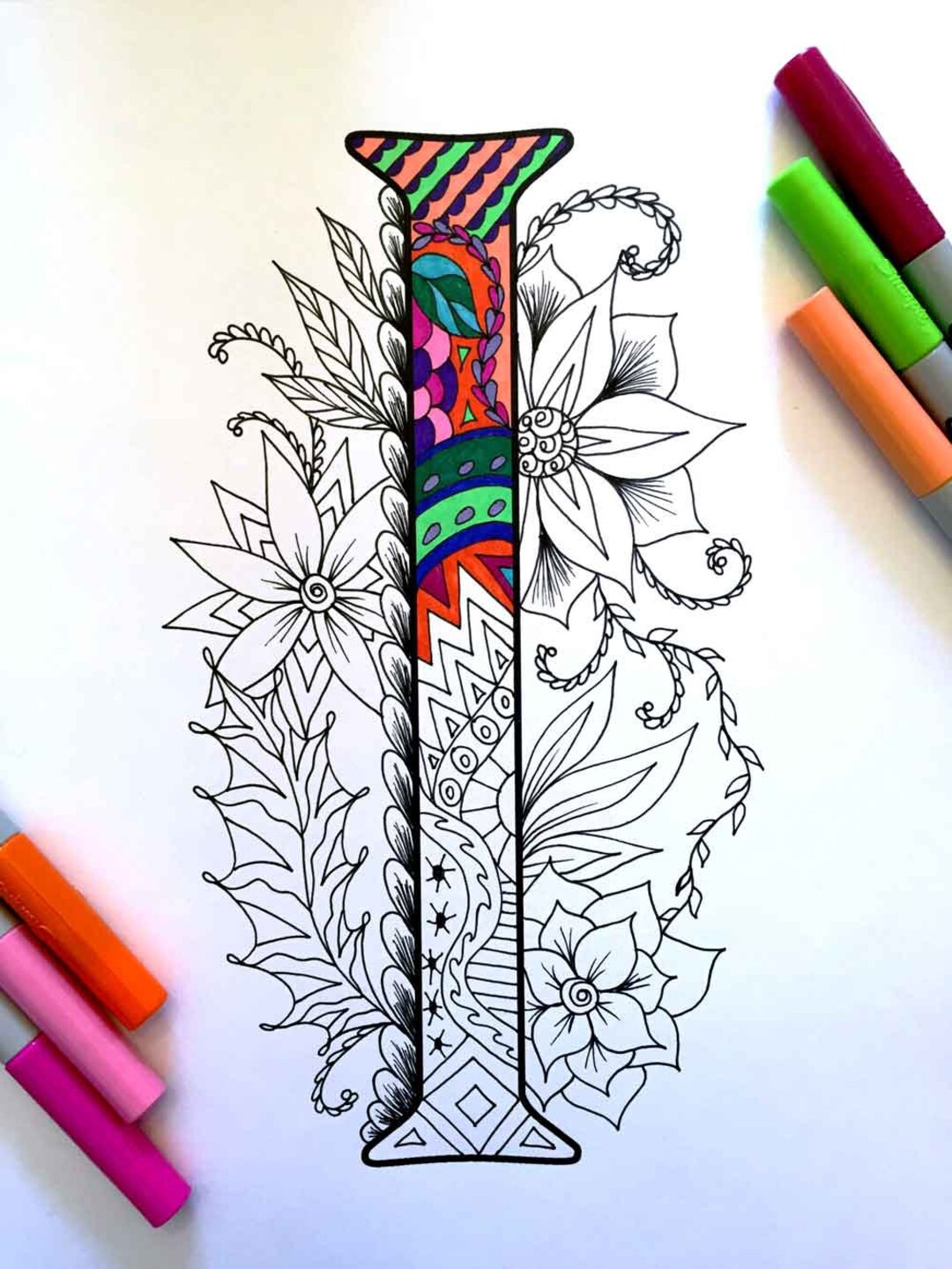 Letter I Coloring Page - Inspired by the Font "harrington" - Etsy