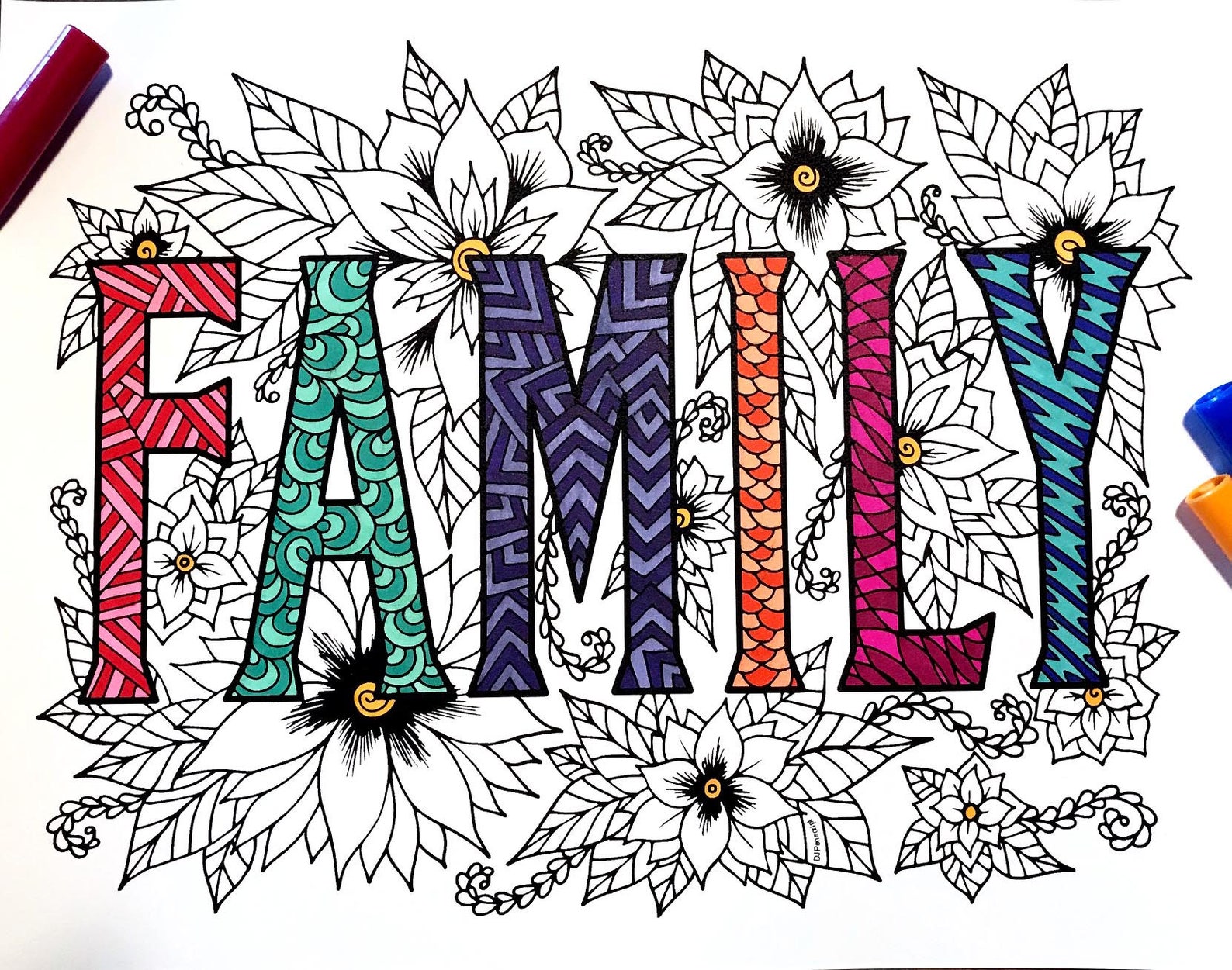 FAMILY - PDF Coloring Page - Etsy