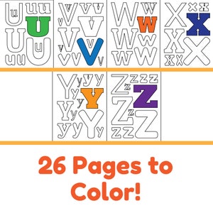 Kids' Alphabet Set 26 Pages to Color - Etsy