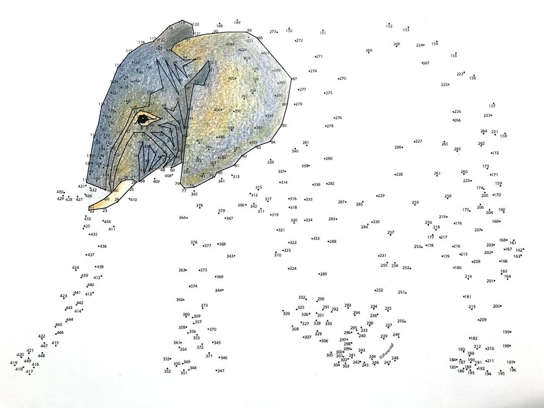 Elephant - Extreme Dot to Dot - PDF Activity and Coloring Page - Etsy