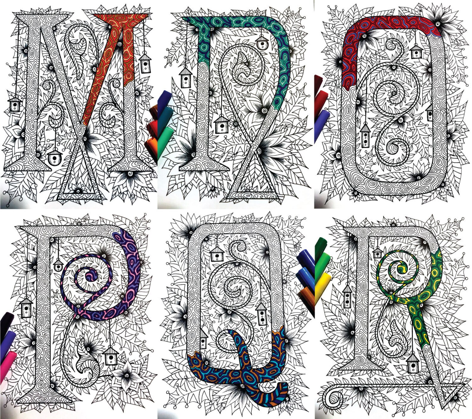 Printable Alphabet Coloring Book 26 Uppercase Letter - Etsy