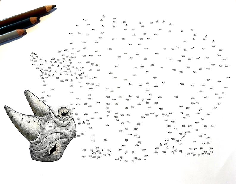 Rhino - Extreme Dot to Dot - PDF Activity and Coloring Page - Etsy UK