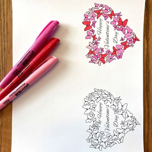 Butterfly Heart Card - Happy Valentine's Day Greeting Card - Printable ...