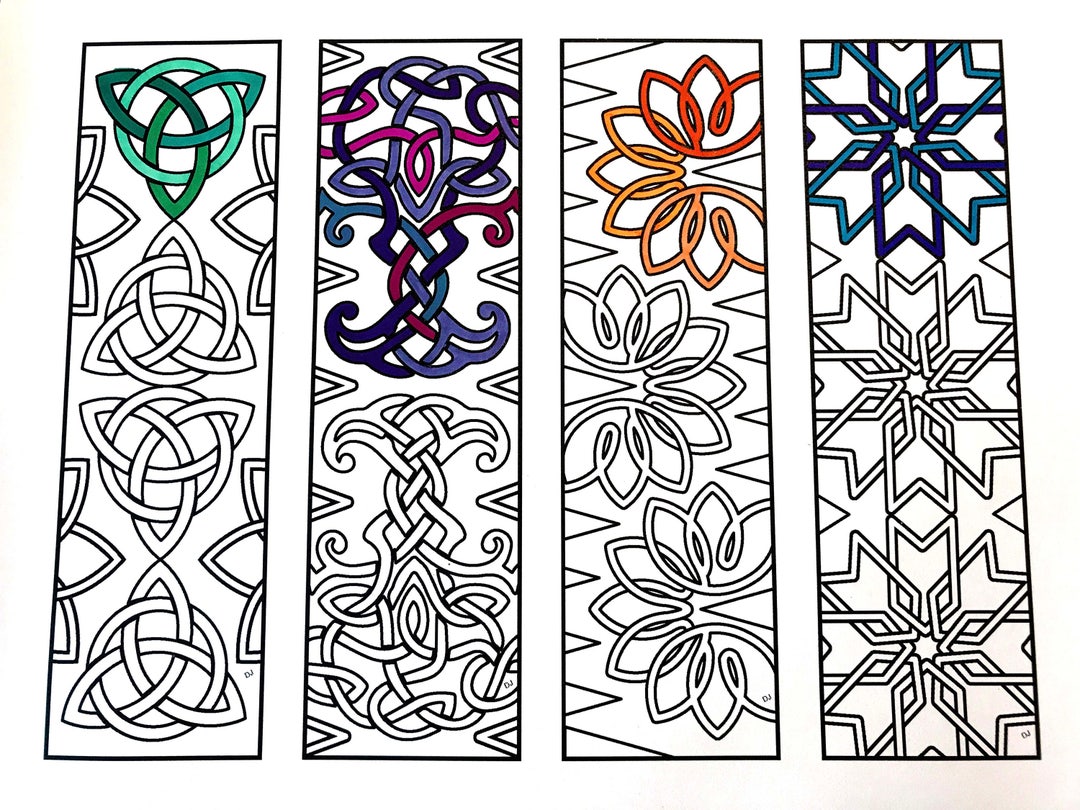 Celtic Knot Bookmarks - PDF Coloring Page - Etsy