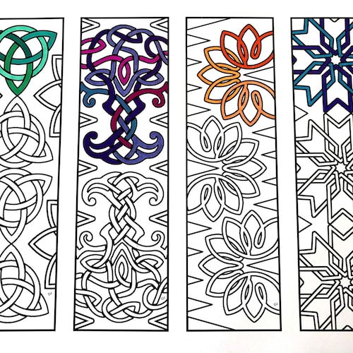 Celtic Knot Bookmarks PDF Coloring Page - Etsy