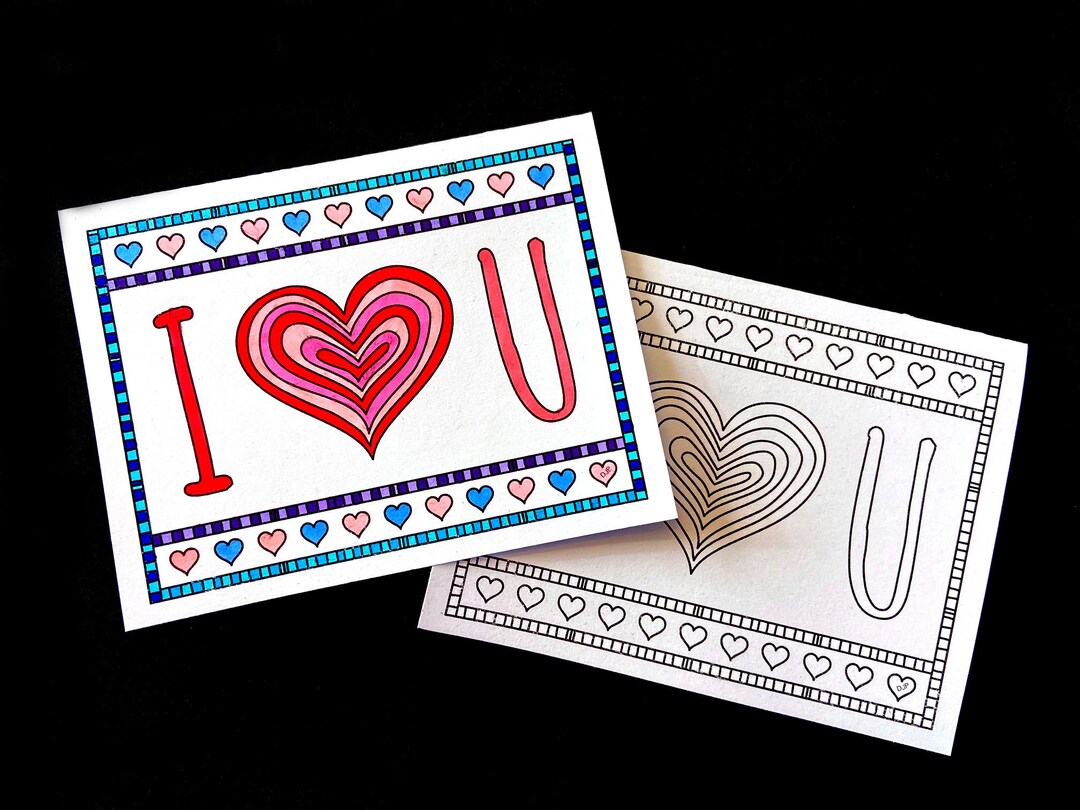 I Heart You Card - Valentine's Day Greeting Card - Printable PDF ...