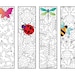 Insect Bookmarks - PDF Coloring Page - Butterfly, Ladybug, Dragonfly ...