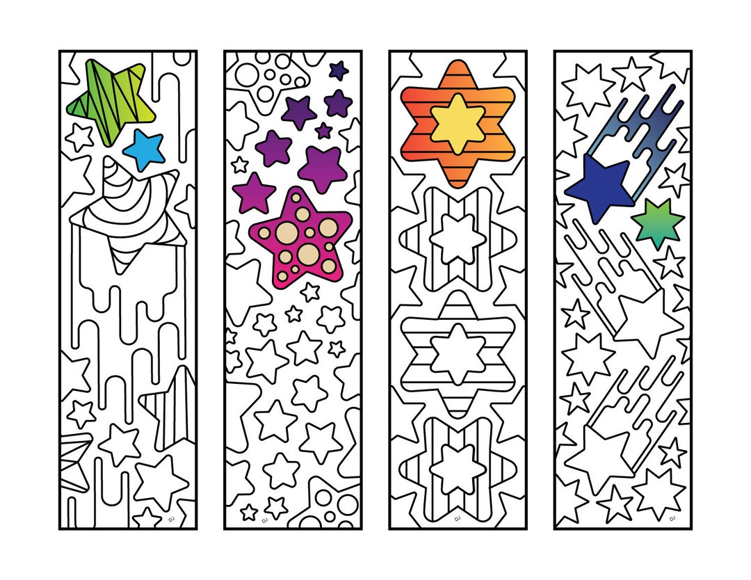 Star Bookmarks - PDF Coloring Page - Etsy