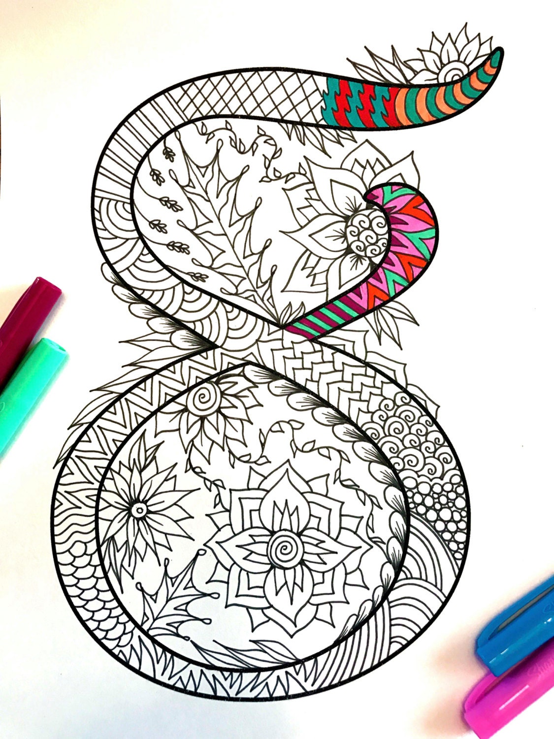 Number 8 Zentangle Inspired by the font | Etsy