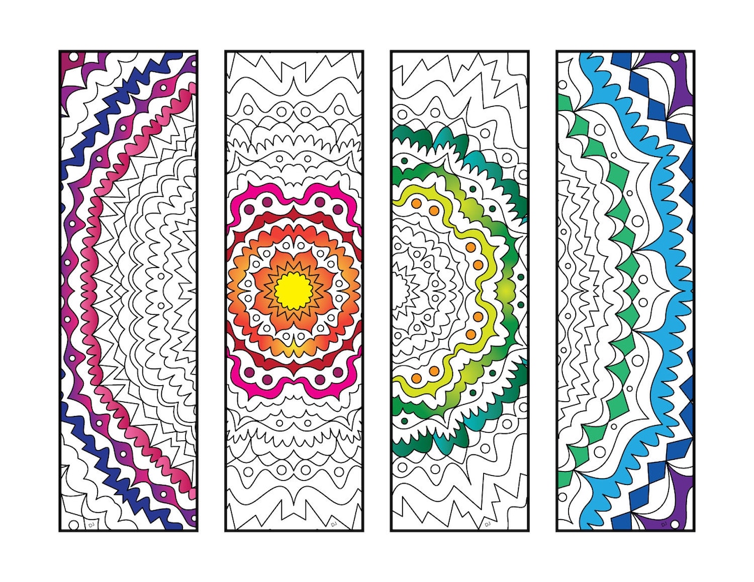 Mandala Bookmarks - PDF Coloring Page - Etsy