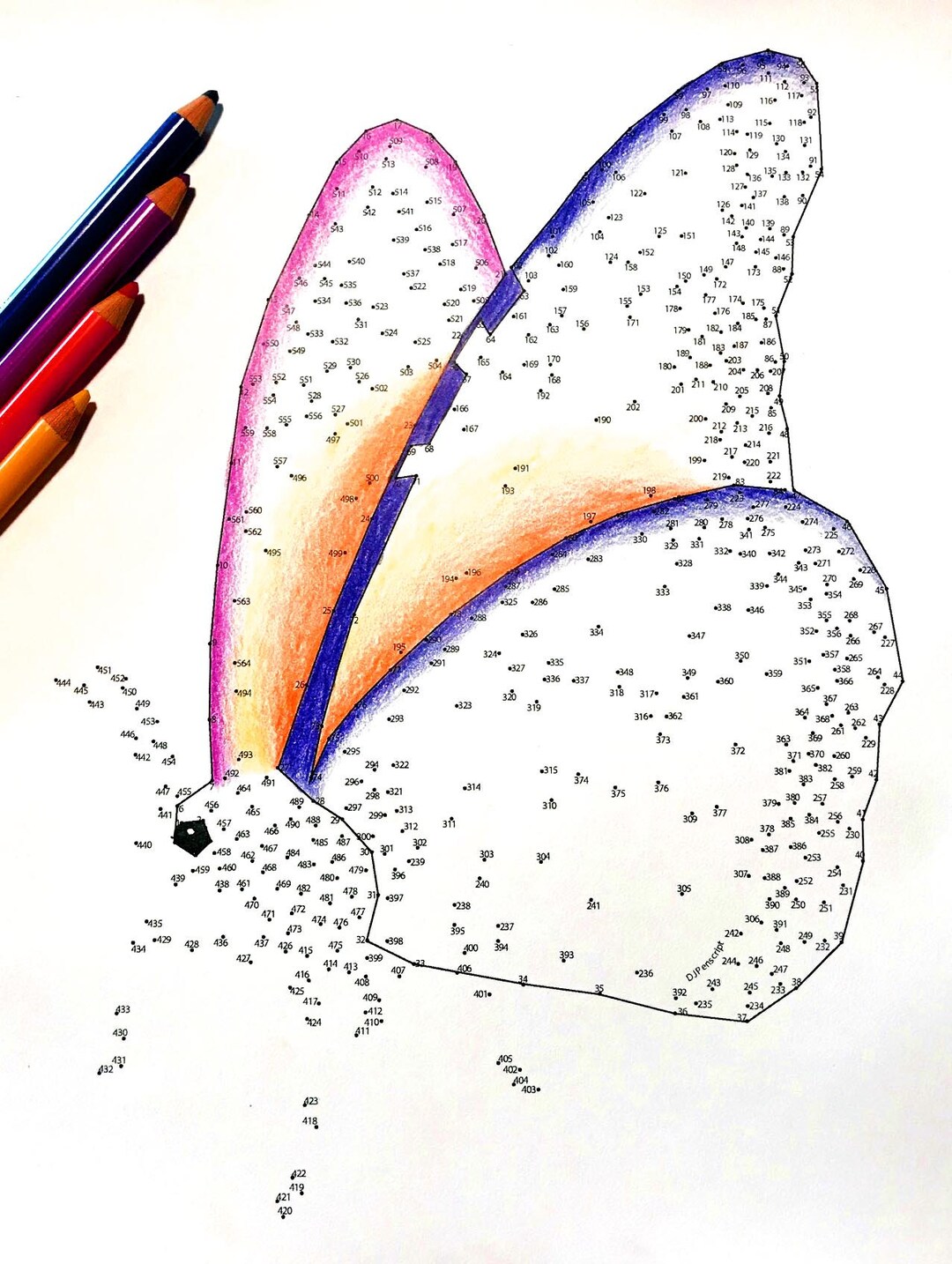 Butterfly - Extreme Dot to Dot - PDF Activity and Coloring Page - Etsy