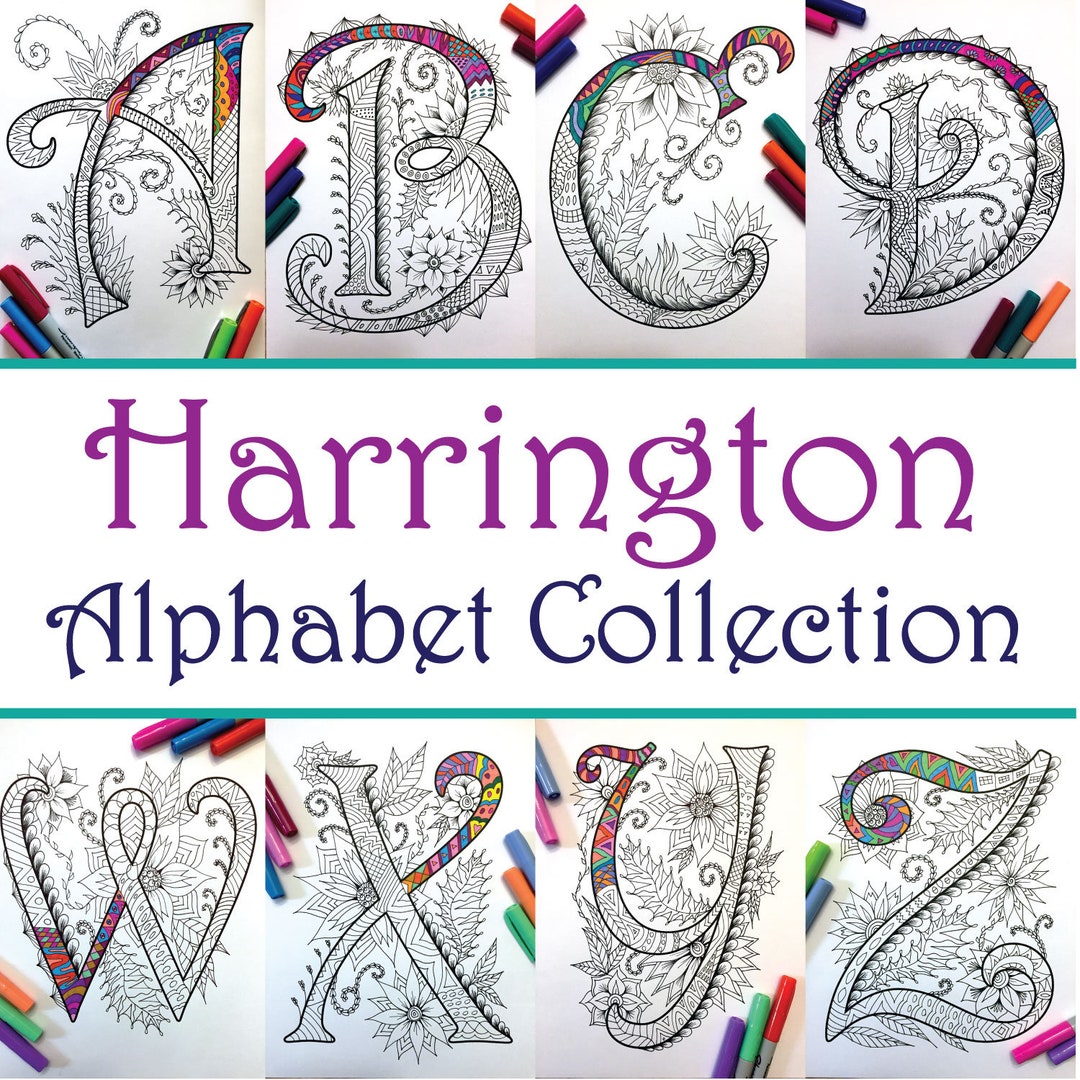 Printable Alphabet Coloring Book - 26 Uppercase Letter Coloring Pages ...