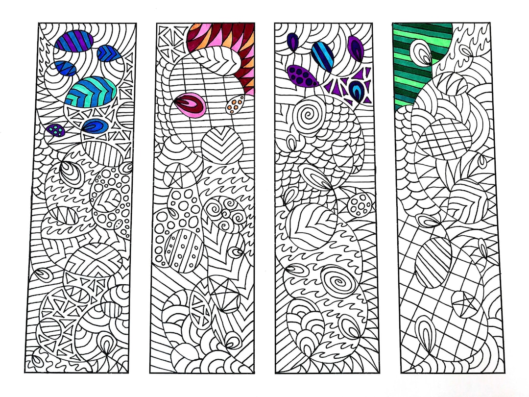 Abstract Bookmarks - PDF Coloring Page - Etsy
