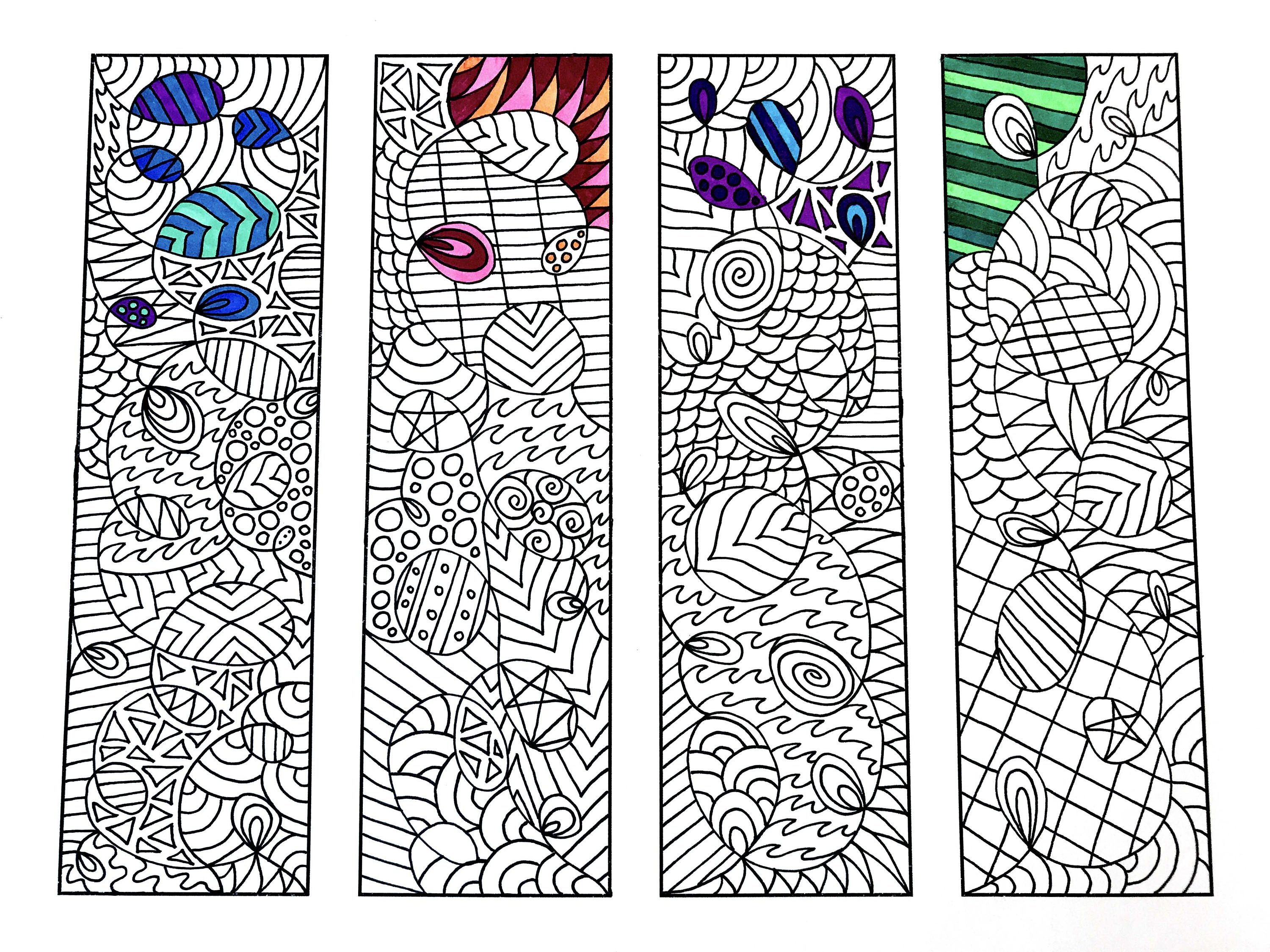 Abstract Bookmarks - PDF Coloring Page - Etsy