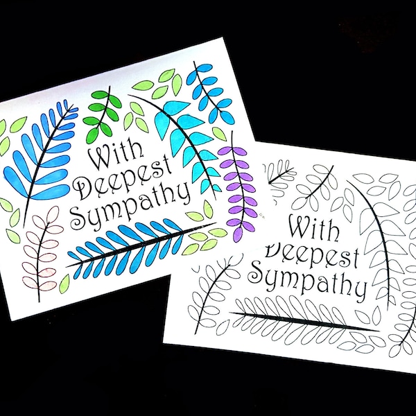 Sympathy card coloring page - Etsy México