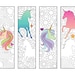 Unicorn Bookmarks - PDF Coloring Page - Etsy
