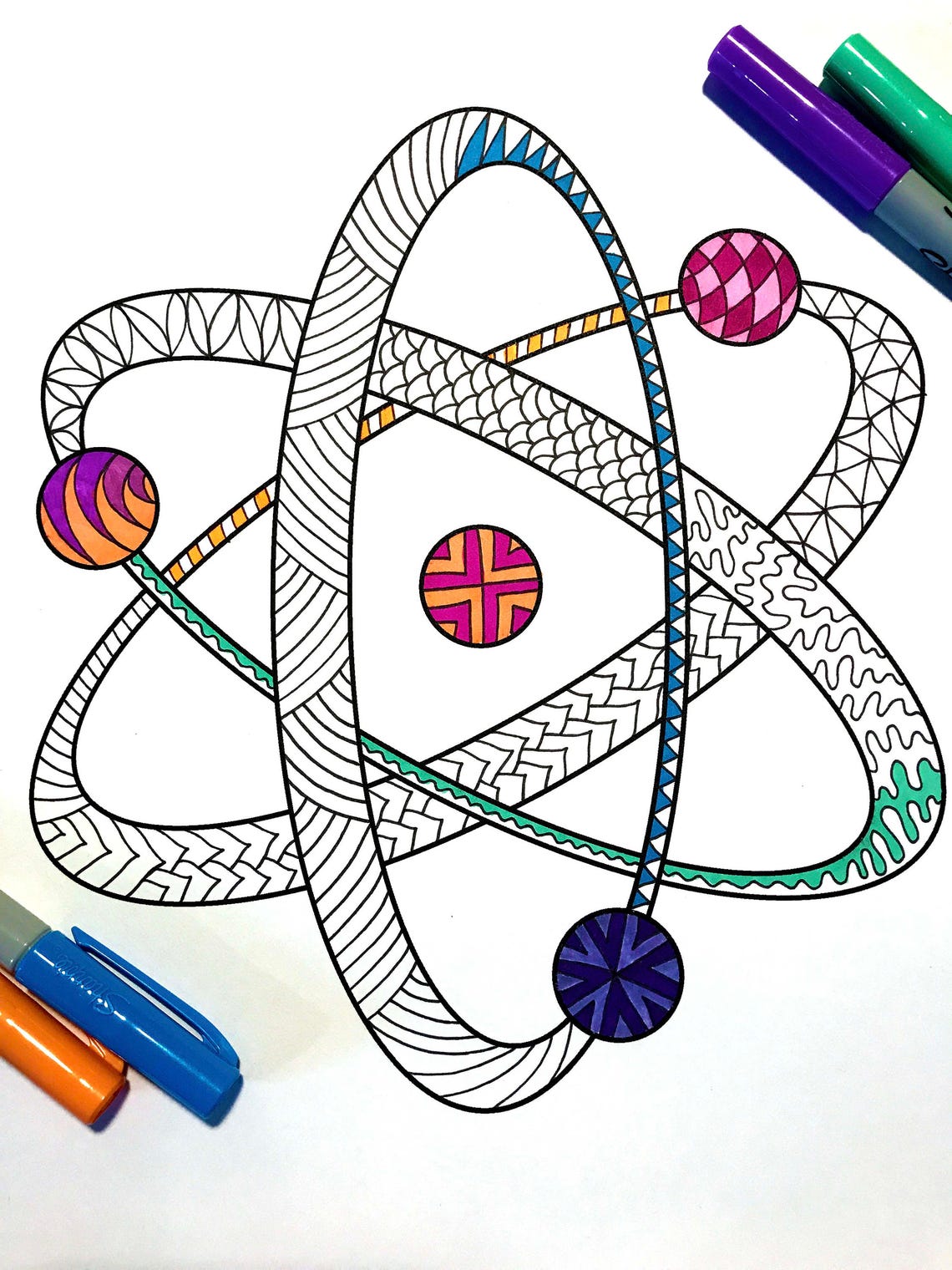 Atom PDF Coloring Page | Etsy