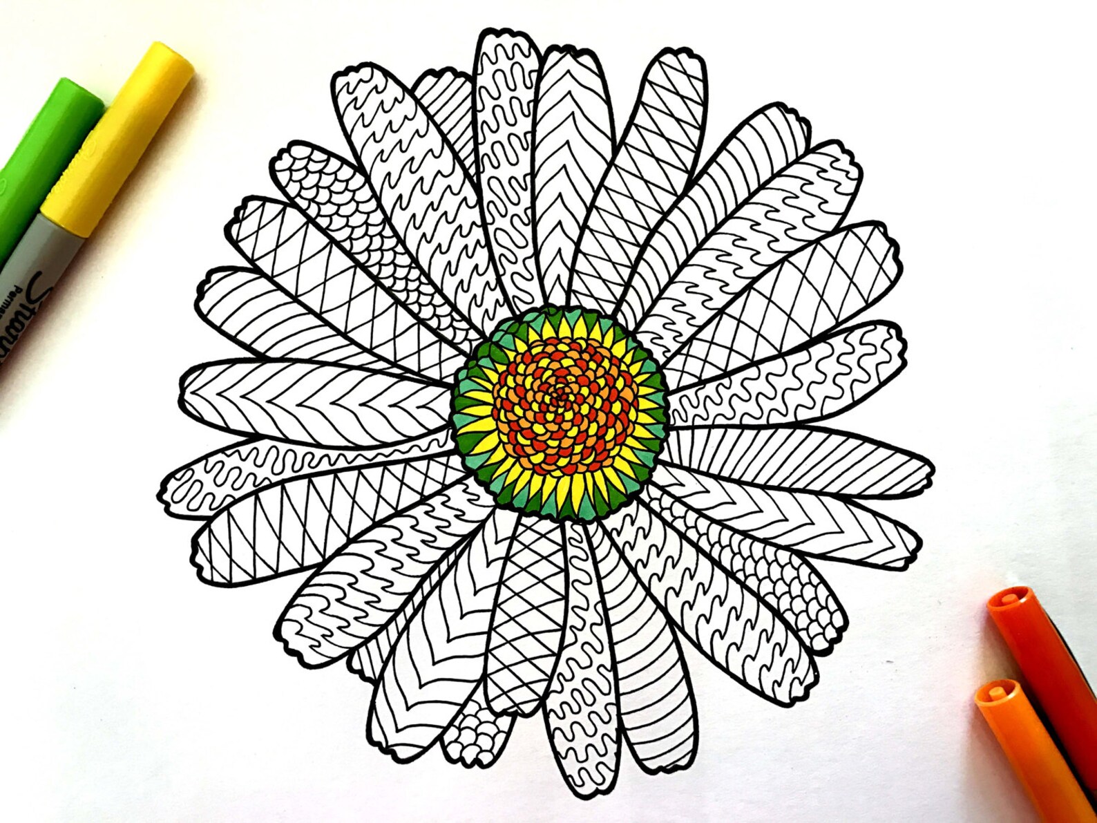 Daisy - PDF Coloring Page - Etsy