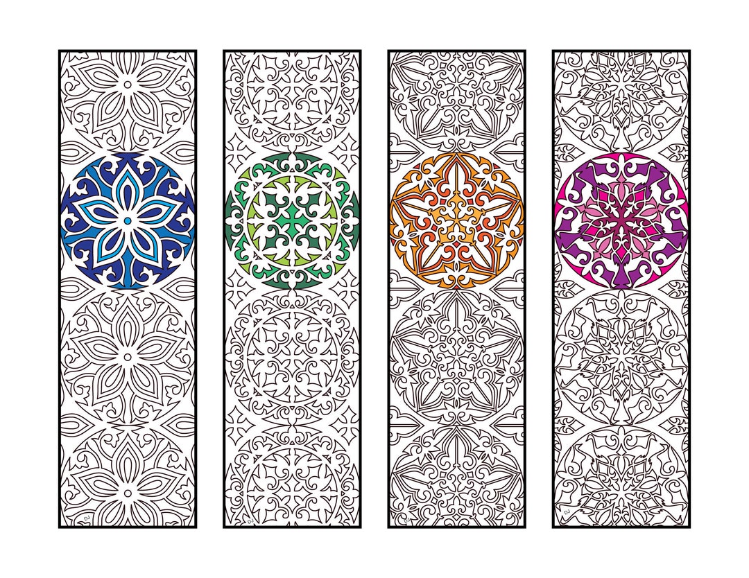 Fancy Circle Bookmarks - PDF Coloring Page - Etsy
