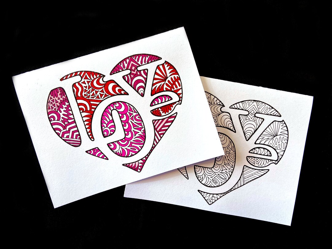 Love Heart Card - Valentine's Day Greeting Card - Printable PDF ...