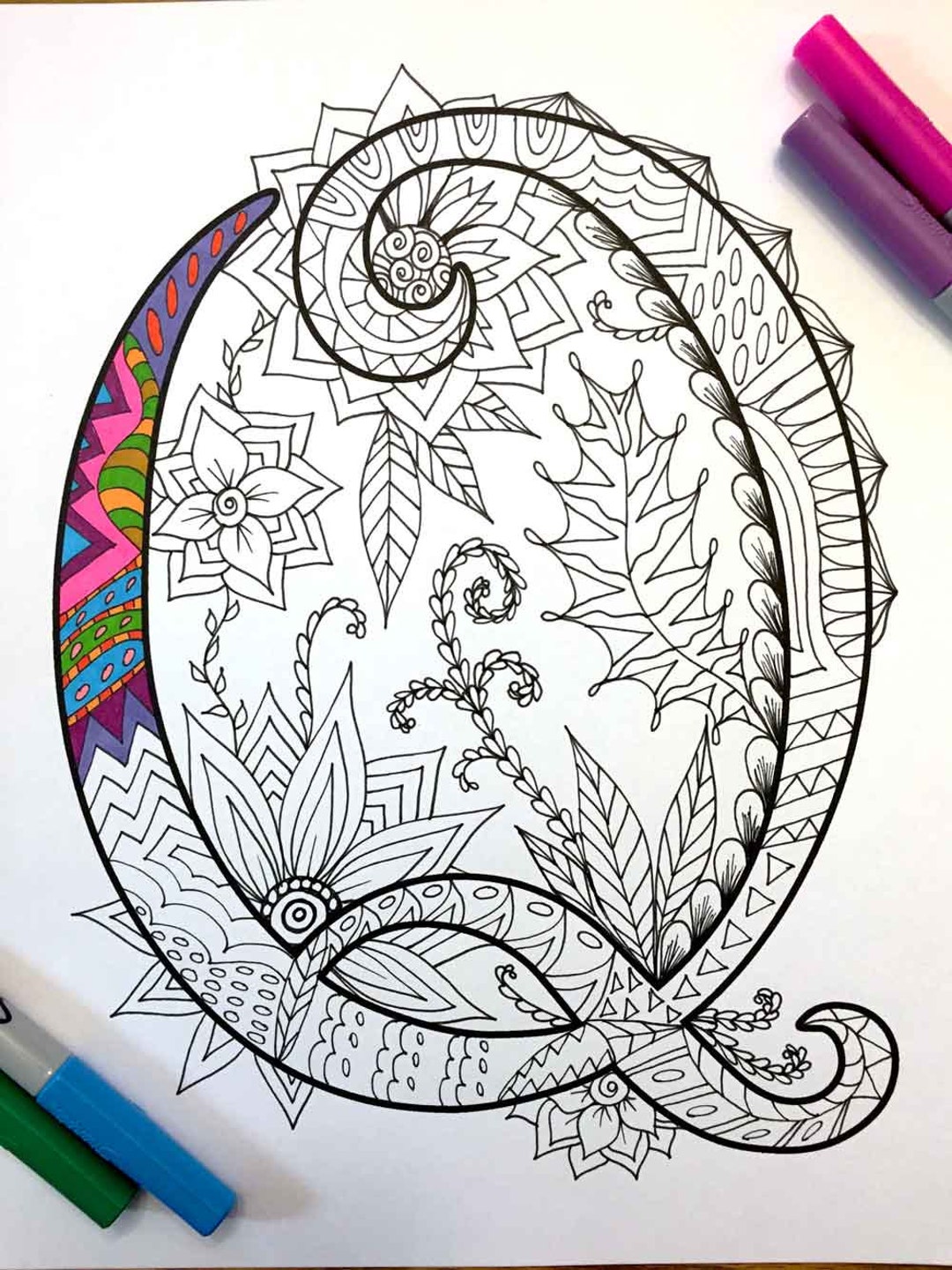Letter Q Coloring Page - Inspired by the Font "harrington" - Etsy
