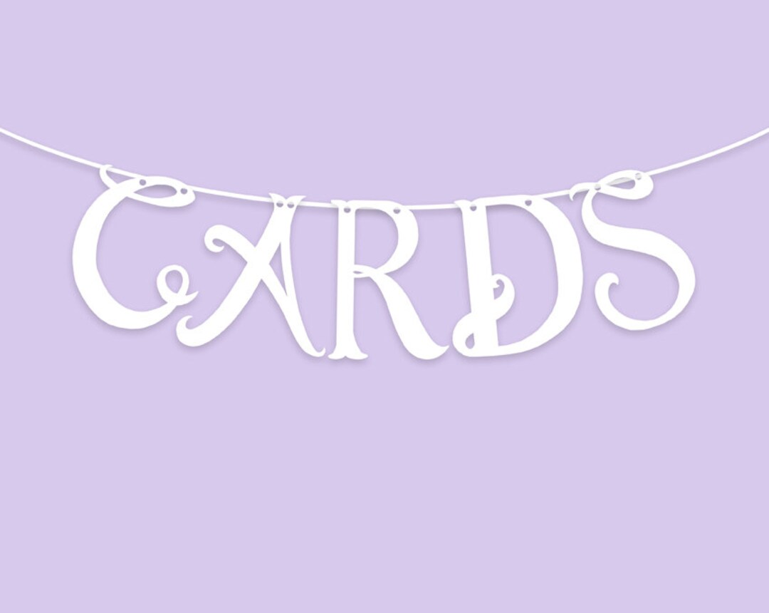 Cursive Cards Banner Svg Dxf Clipart Cut File - Etsy