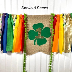 Rainbow St Patrick's Day Fabric Banner, Cake Smash Banner, High Chair ...