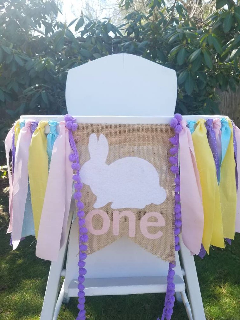 Bunny Love Easter Pastel Fabric Banner Cake Smash Banner - Etsy