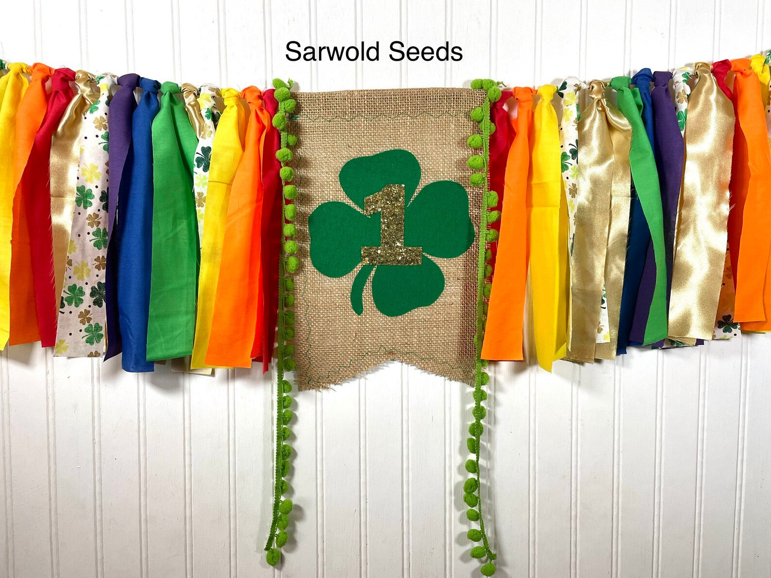 Rainbow St Patrick's Day Fabric Banner Cake Smash Banner - Etsy