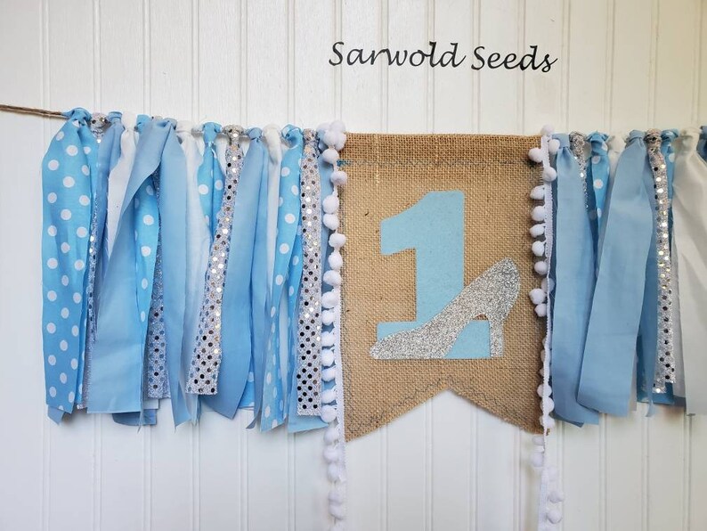 Princess Slipper, Glass Shoe, Fabric Banner, Birthday, Princess ...