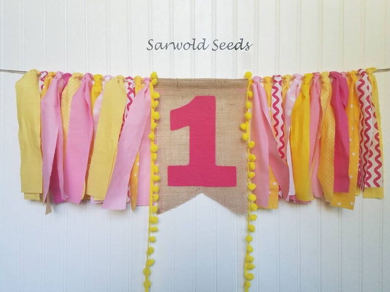 Pink Lemonade Lemonade Sunshine Fabric Banner Highchair - Etsy