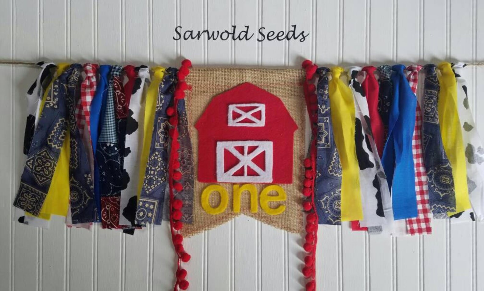 Barn Birthday Banner, Farm Banner, Barnyard Fabric Banner, Birthday ...
