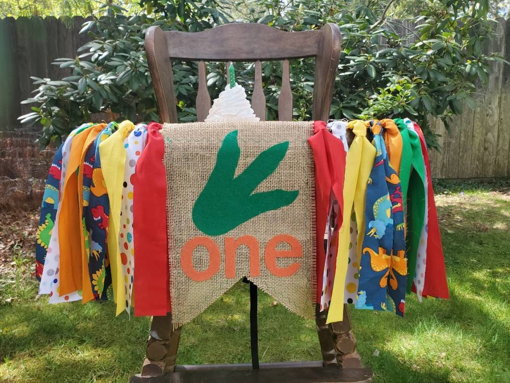 Dinosaur Fabric Banner, Highchair, Cake Smash, Photo Shoot, Birthday - Etsy