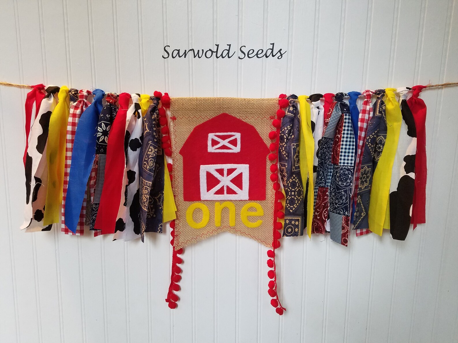 Barn Birthday Banner Farm Banner Barnyard Fabric Banner - Etsy