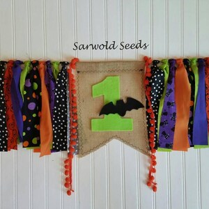 Bat Halloween Banner, Birthday Banner, Highchair, Cake Smash, Photo ...