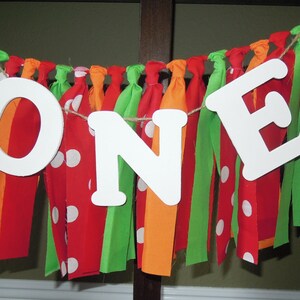 Red, Orange, Lime Green, Fabric Banner, Birthday, Highchair, Photo ...