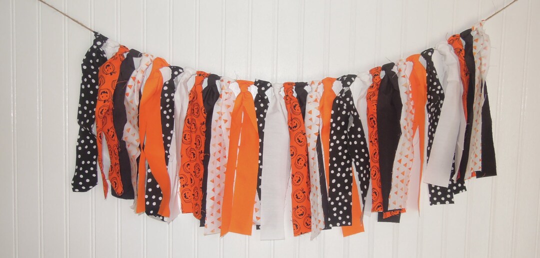 Halloween, Fall, Orange, Black, Pumpkin, Fabric Banner, Birthday ...