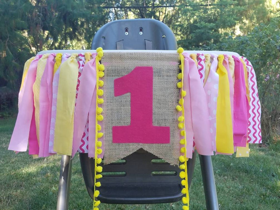 Pink Lemonade Lemonade Sunshine Fabric Banner Highchair - Etsy