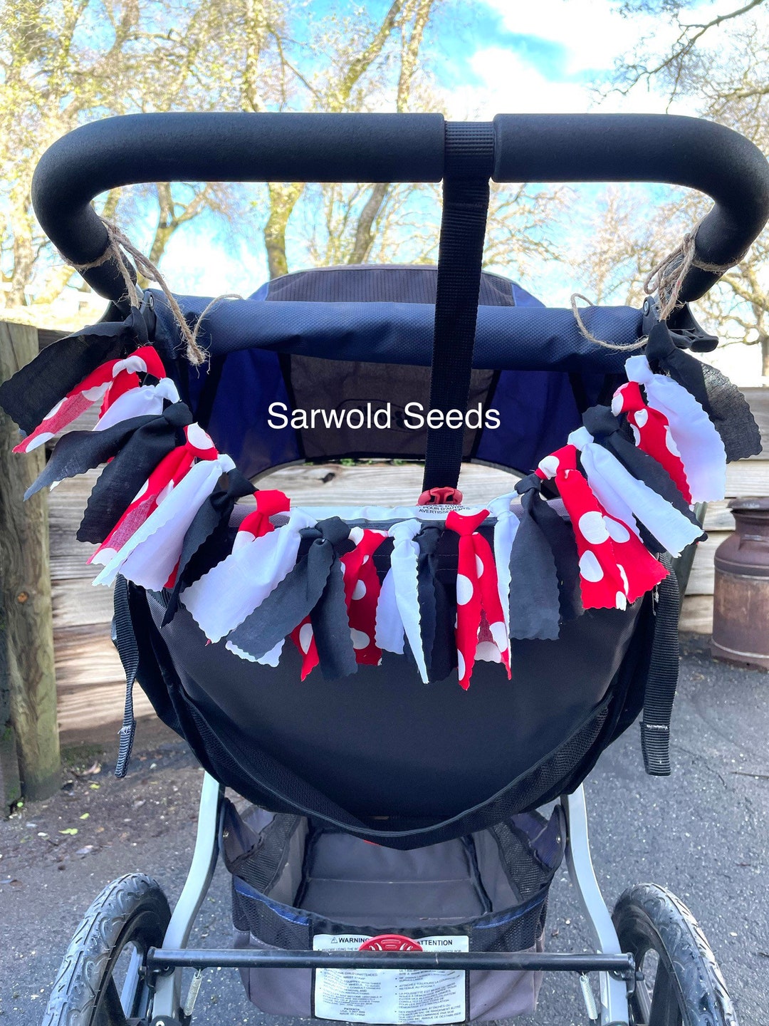 Black, Red, and White Stroller Banner, Stroller Finder, Stroller Keeper ...