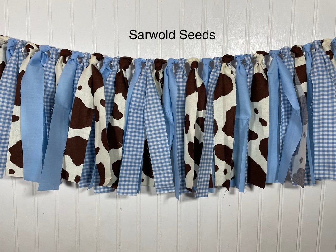 Brown Cow and Baby Blue Banner - Etsy